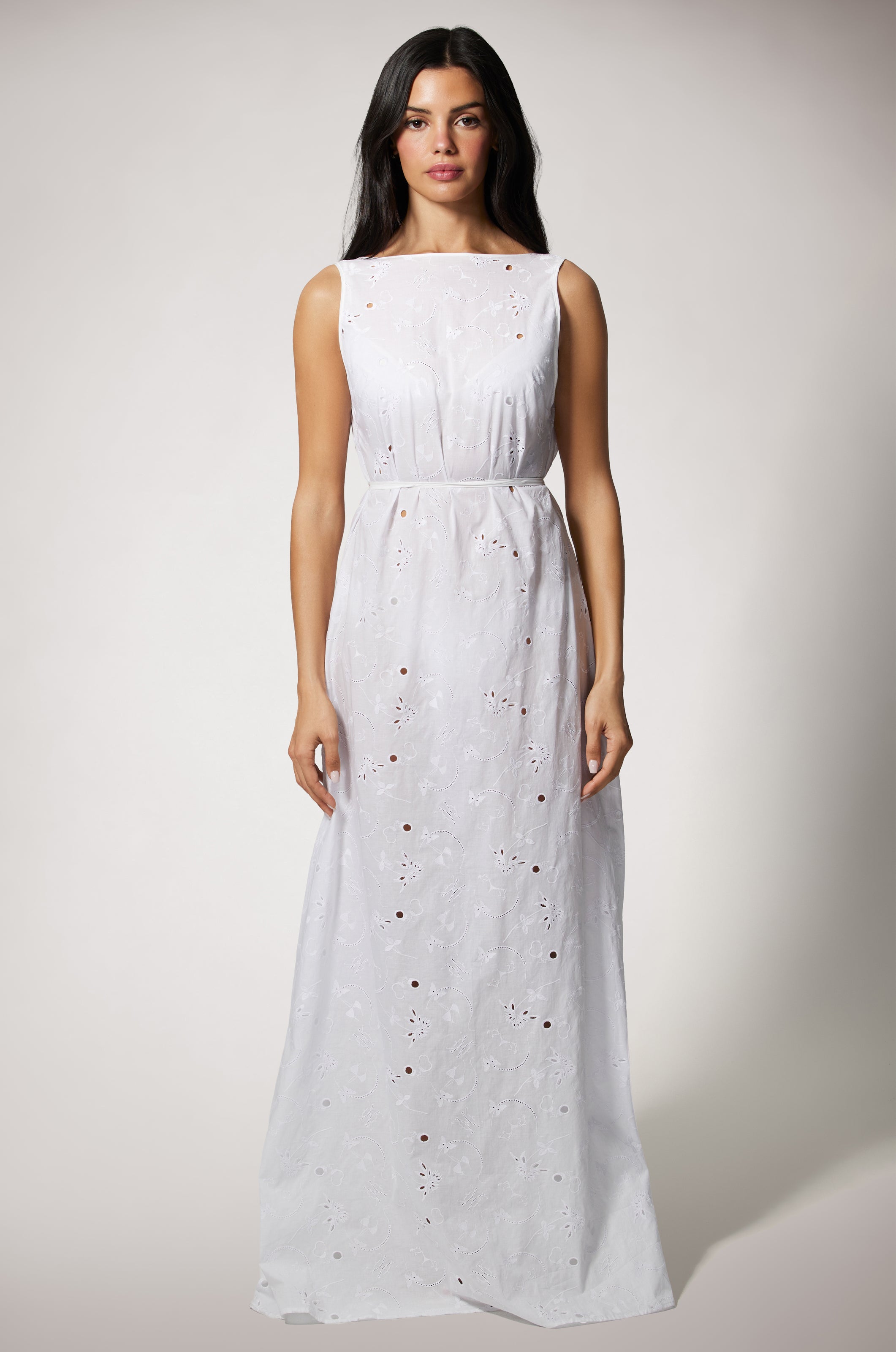 SIMONE COTTON EYELET LONG DRESS | Kiki de Montparnasse